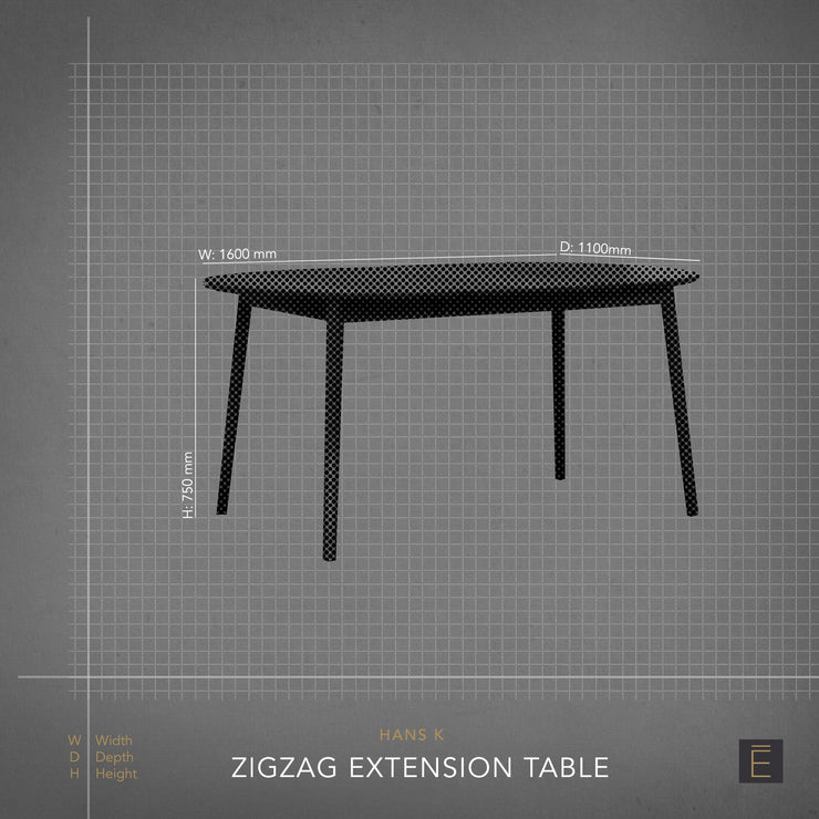 Zigzag Extension Dining Table - Oak | EDITO Furniture